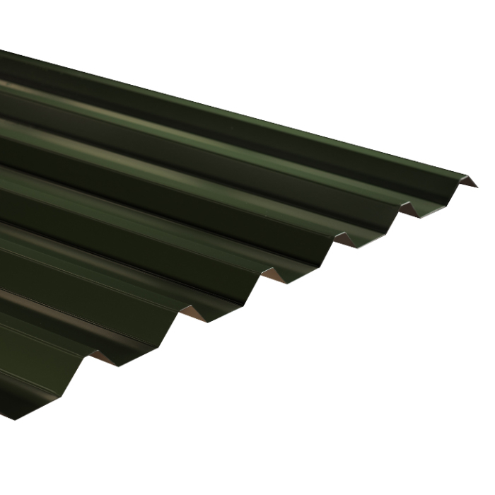 Metal Roof Sheet 33/1000 Box Profile 2.43m (8ft) x 1m - Juniper Green ...