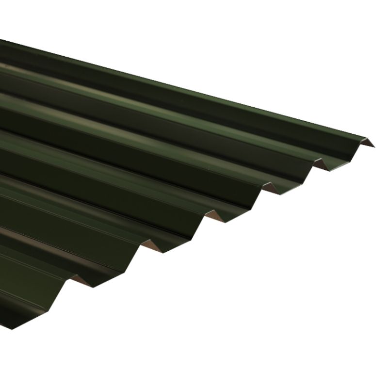 Metal Clad Sheet 33/1000 Box Profile 3.65m (12ft) x 1m - Juniper Green ...