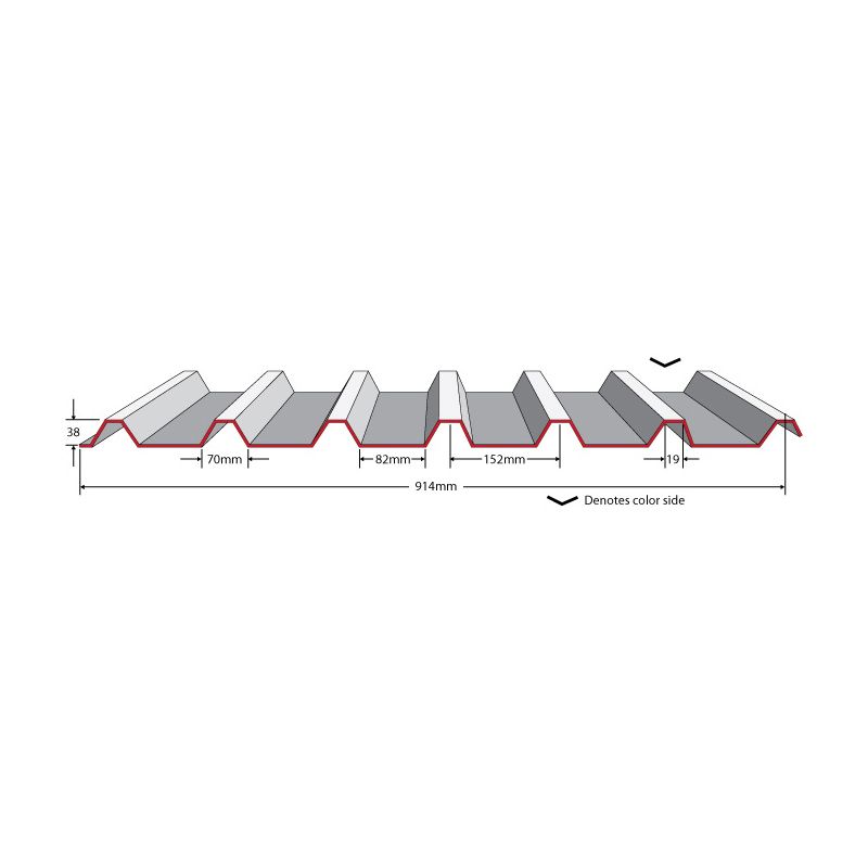Metal Clad Sheet 38/914 Box Profile 2.13m (7ft) x 914mm - Goosewing ...