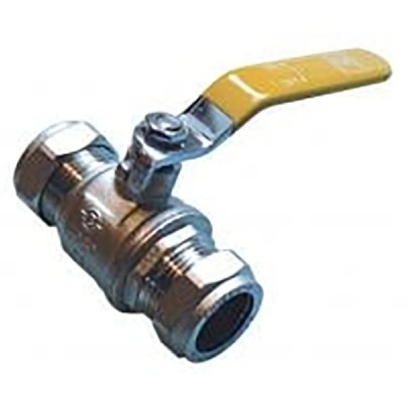 JTM Full Bore Gas Lever With Yellow Handle - 15mm | Plumbing Superstore®