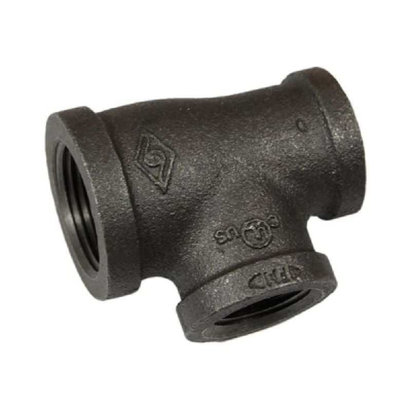 JTM Black Malleable Reducing One End and Branch Tee | Plumbing Superstore®