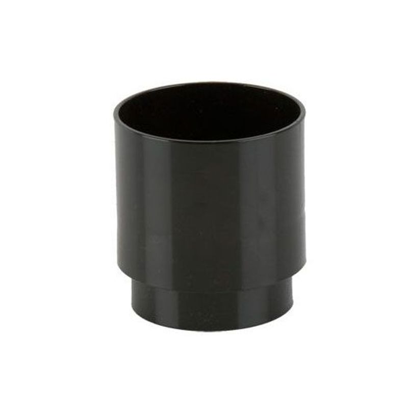 Plastic Guttering Round Style Downpipe Connector 68mm - Black ...