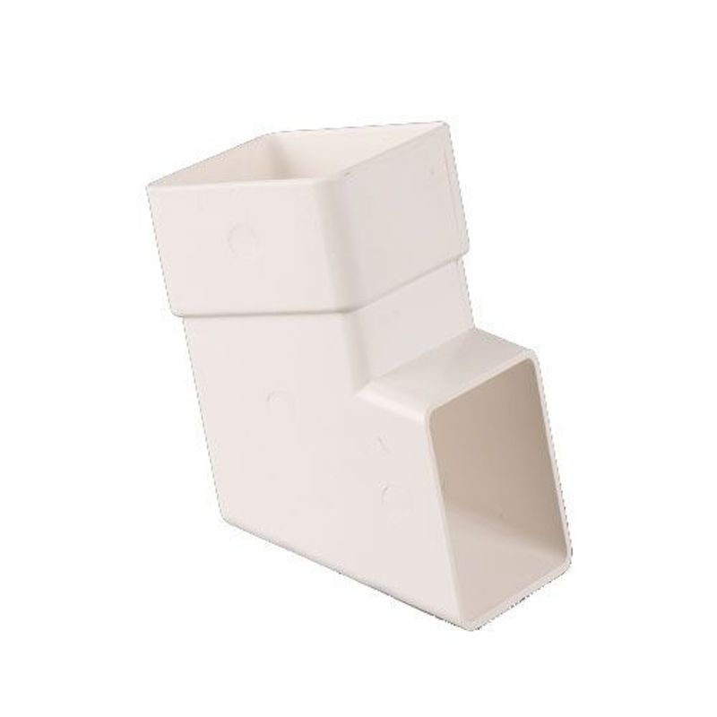 Plastic Guttering Square Downpipe Shoe 65mm - White | Drainage Superstore®
