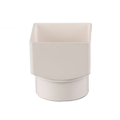 Plastic Guttering Square To Round Downpipe Adaptor 65mm - White ...