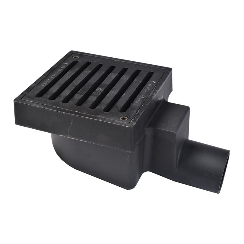 Car Park Gully Cast Iron Grate Frame and Horizontal Outlet - 110mm ...