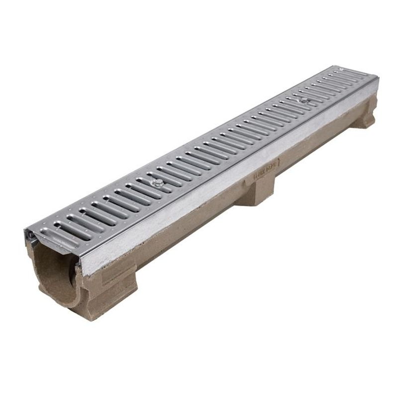 Sloped Channel Drain 133/139mm Galvanised Grate 1m - C250 | Drainage ...