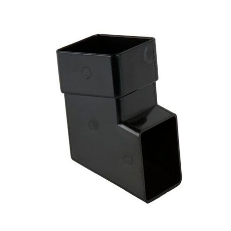 Plastic Guttering Square Downpipe Shoe 65mm - Black | Drainage Superstore®