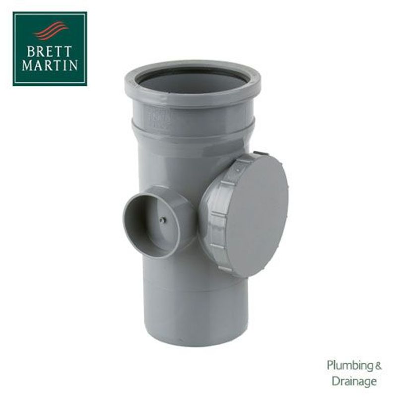Cascade Cast Iron Style 110mm Plastic Access Pipe (Grey) | Drainage ...