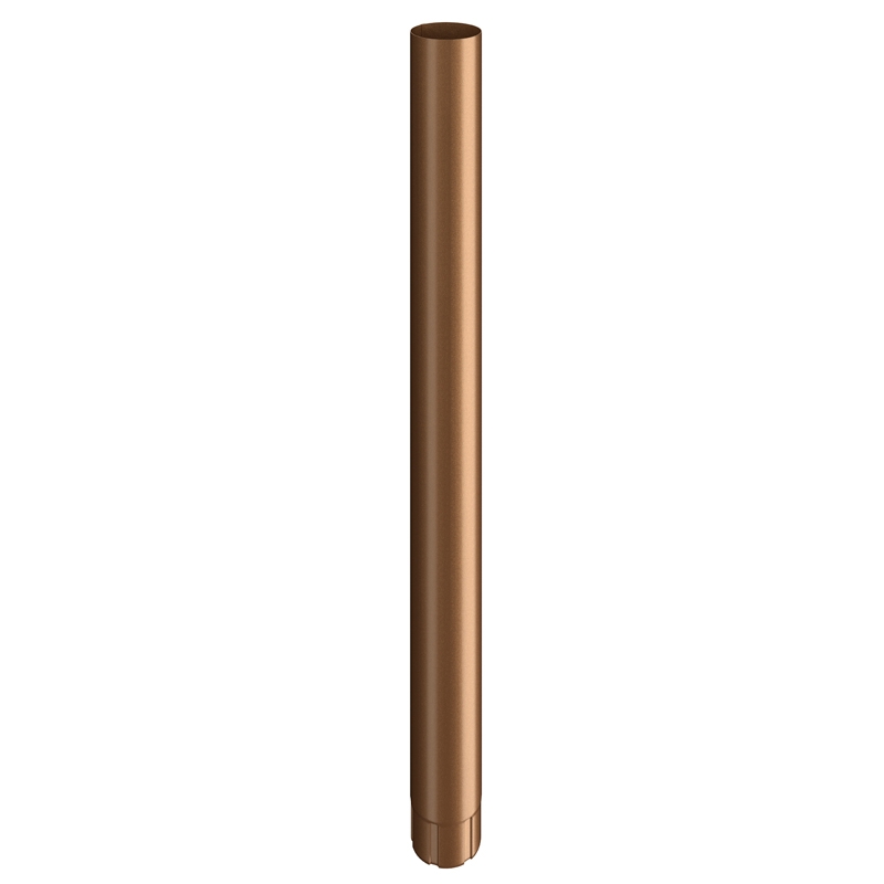 Lindab Guttering Round Downpipe 75mm x 3m Painted Copper Metallic ...