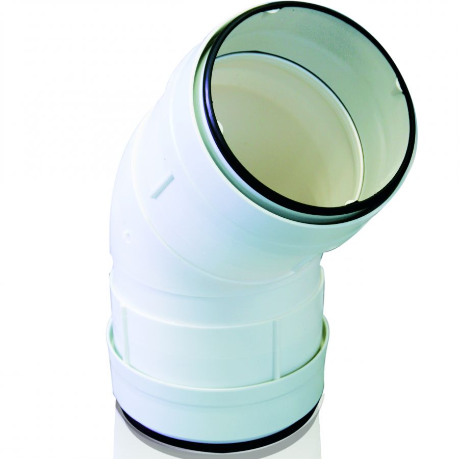 Ducting Ventilation Airtight Rigid Circular Ductwork 45dg Bend 100mm ...