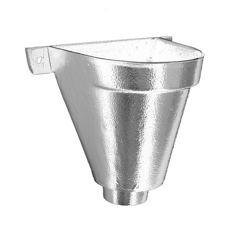Aluminium Guttering Round Downpipe Flat Back Hopper Head 63mm - Plain ...
