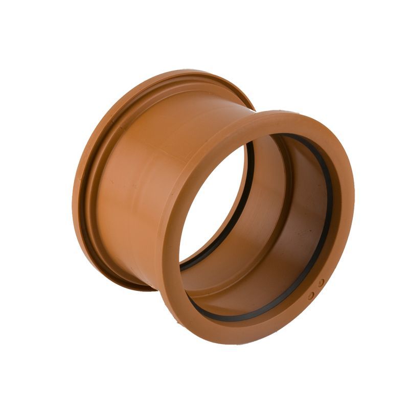 Underground Drain Pipe Double Socket Polypropylene Coupler - 160mm | Drainage Superstore®
