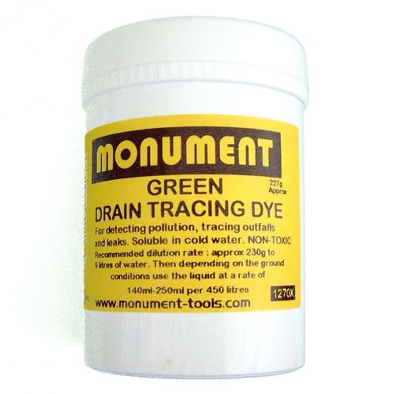 Green Drain Dye - 8oz / 227g - Monument | Drainage Superstore®