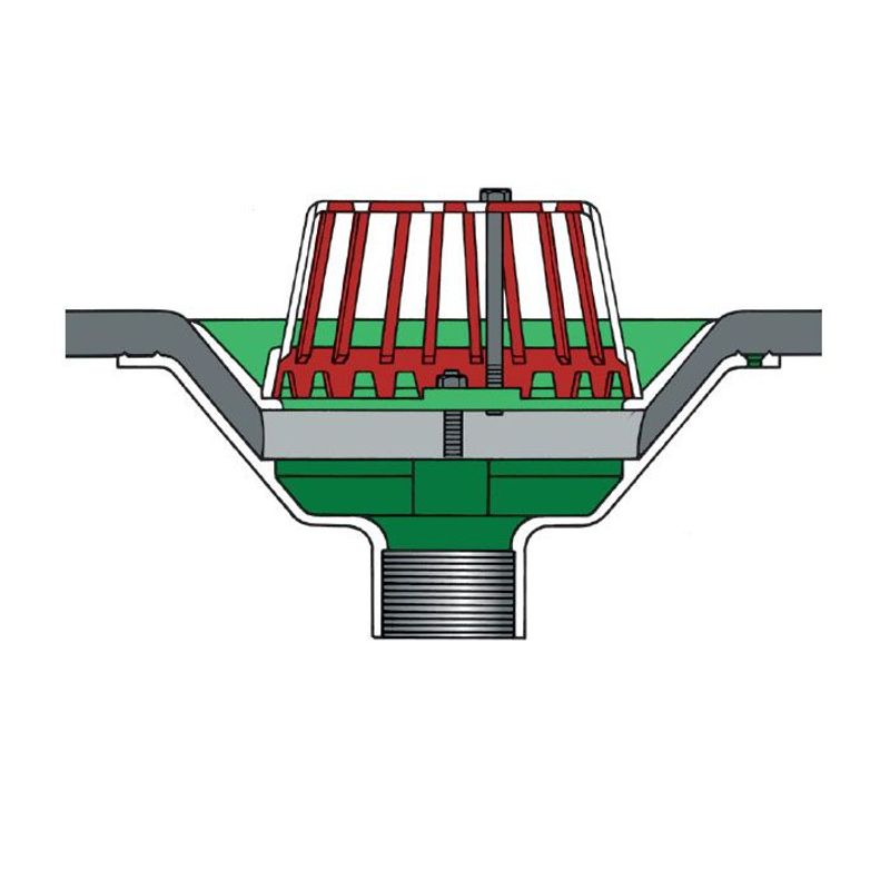 Roof Rainwater Outlet Vertical Threaded 50mm Aluminium - Dome Grate ...