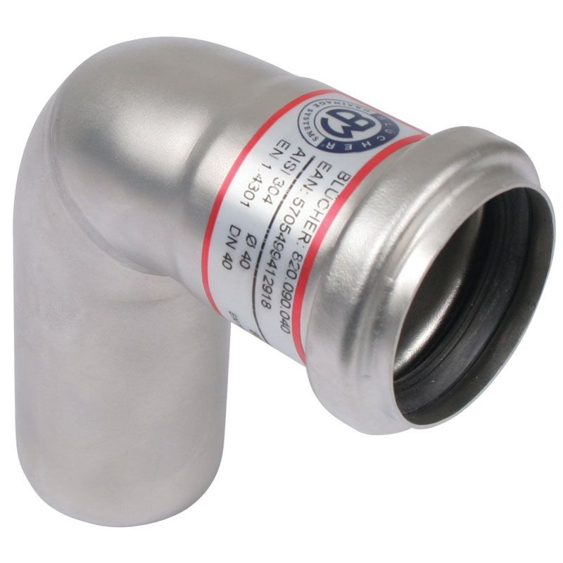 Blucher Europipe 304 Stainless Steel Pipe 87.5 Degree Bend - 40mm ...