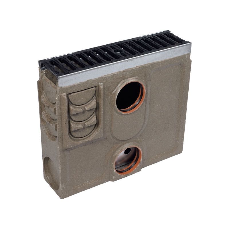 Channel Drain Silt Box & Iron Grate 500mm x 131mm x 454mm - C250 ...