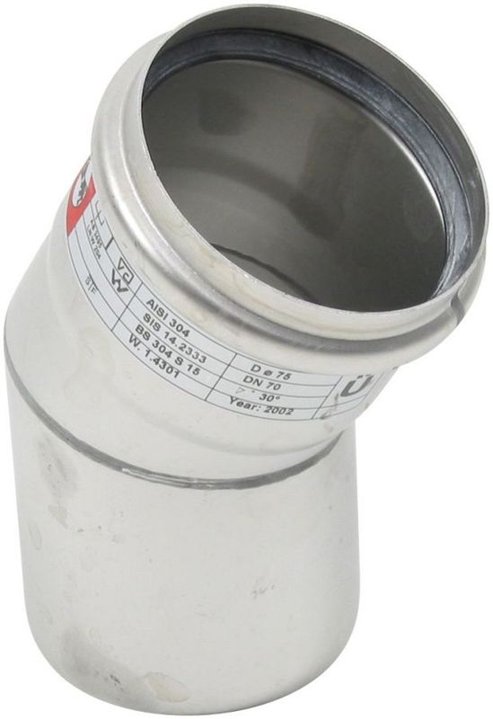 Blucher Europipe 304 Stainless Steel Pipe 30 Degree Bend - 75mm ...