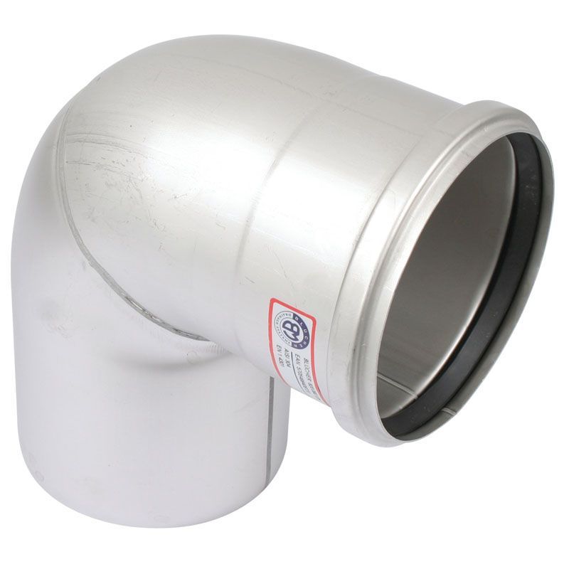 Blucher Europipe 304 Stainless Steel Pipe 87.5 Degree Bend - 125mm ...