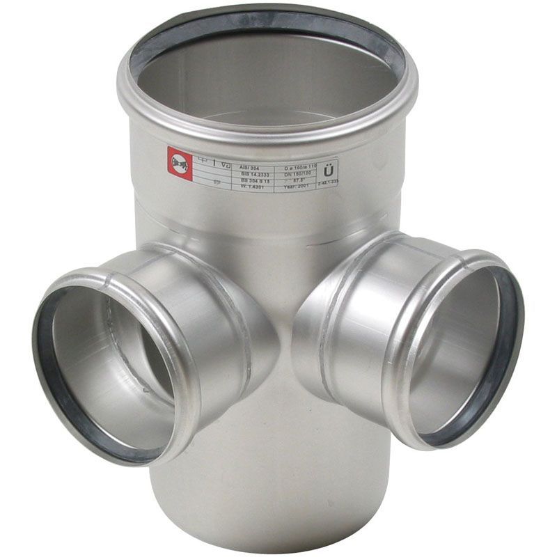 Blucher Europipe 304 Stainless Steel Pipe 87.5 Degree Unequal Double ...