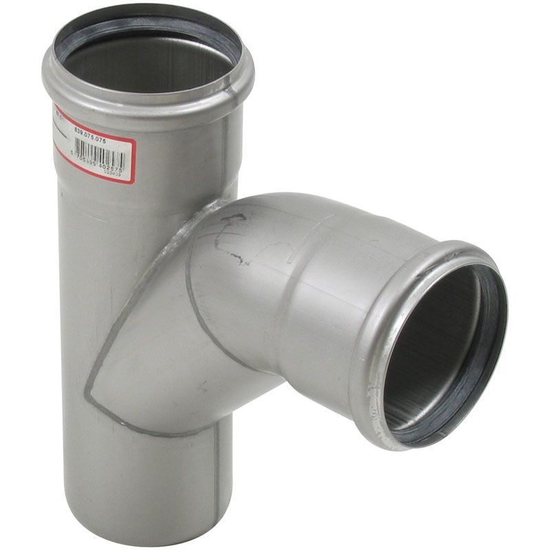 Stainless Steel Pipe 87.5dg Swept Branch 75mm - Blucher Europipe ...