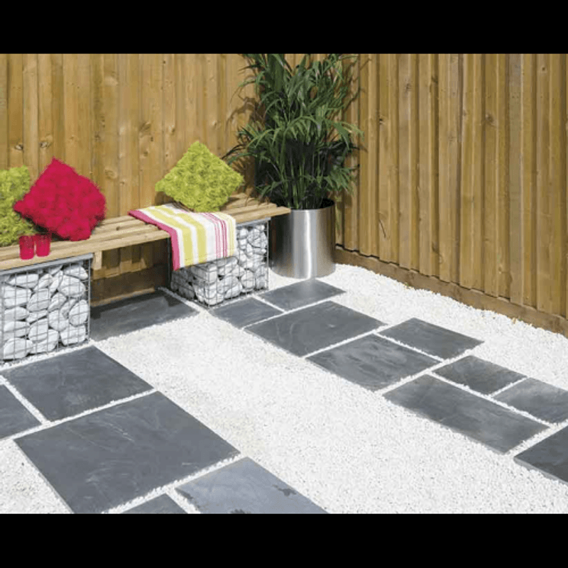 Patio Paving Kit Natural Slate Kelkay 10.2m2 - Sapphire Black ...