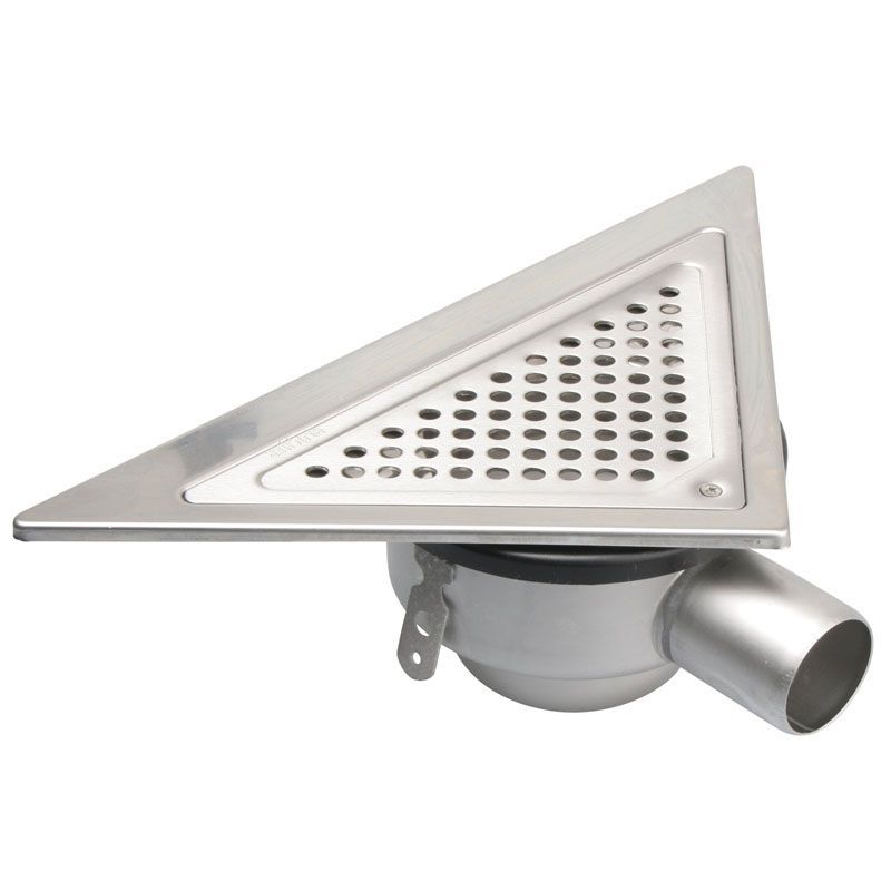 Shower Drain Stainless Steel Triangular Back Wall Adjustable - 50mm ...