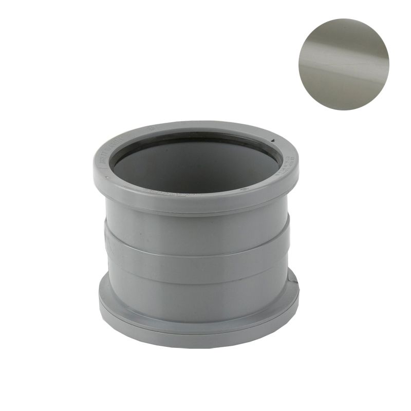 Soil Pipe Solvent Weld Double Socket Pipe Connector 110mm - Grey Olive | Drainage Superstore®