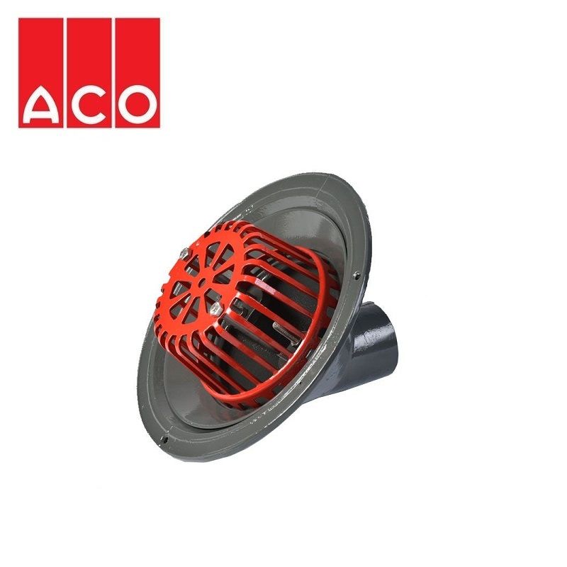 ACO Rainwater Roof Outlet 45dg Screw with Dome Grate - 75mm | Drainage ...