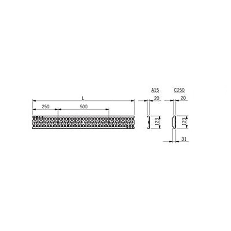 ACO Deckline 125 Slotted Channel Grating 500mm - Weight Class A15 ...