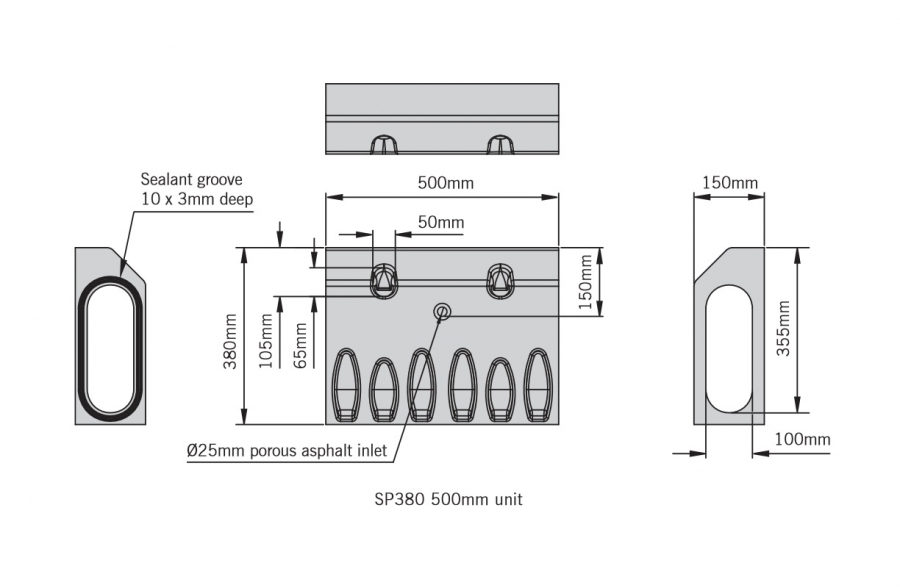 ACO KerbDrain SP380 Splayed Kerb Unit - 500mm | Drainage Superstore®