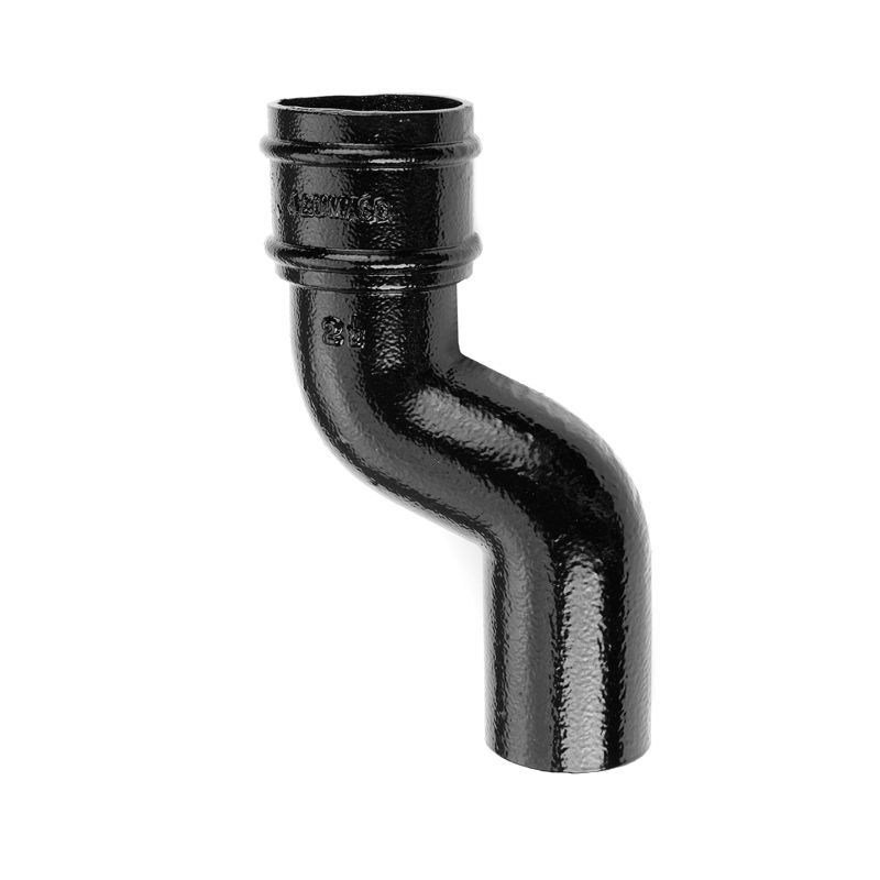 Aluminium Guttering Round Downpipe 304mm Offset Bend 75mm - Black ...