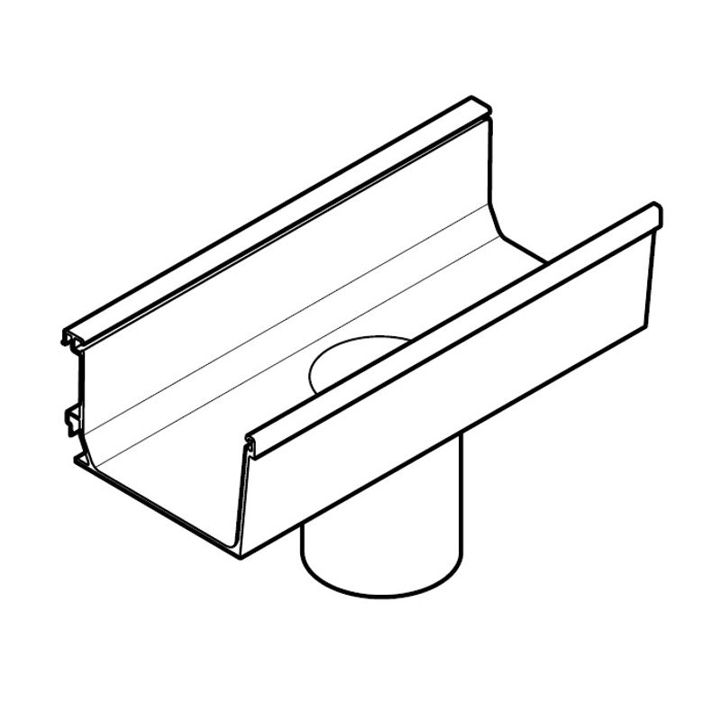 Alumasc Aqualine 120mm x 80mm Box Running Outlet 75mm - Black ...