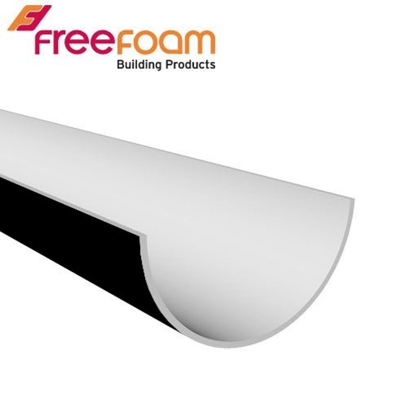 Freeflow 112mm Half Round Style Plastic Guttering 4m Length - Black ...