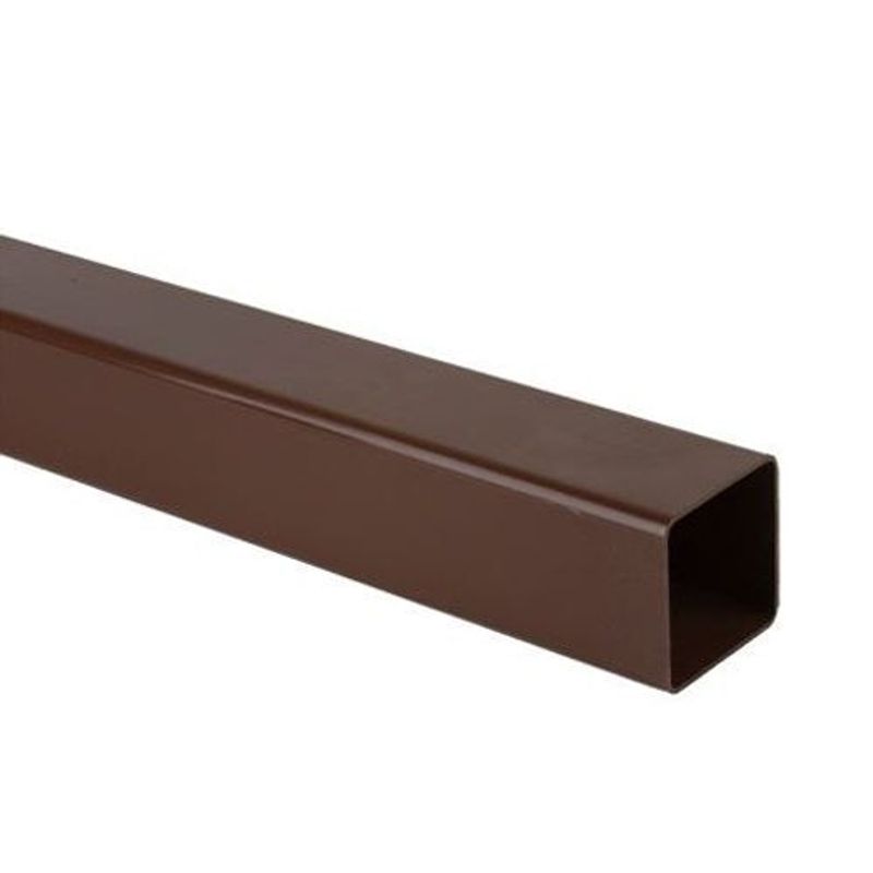 Plastic Guttering Square Downpipe 2.5m Length 65mm - Brown | Drainage ...