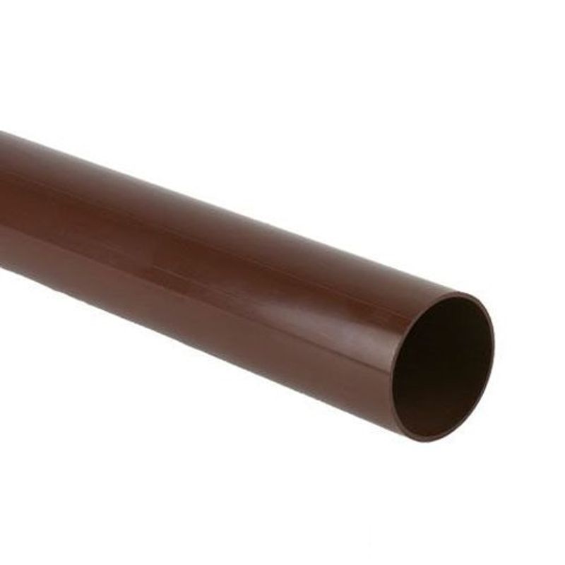 Plastic Guttering Round Style Downpipe 2.5m Length 68mm - Brown ...