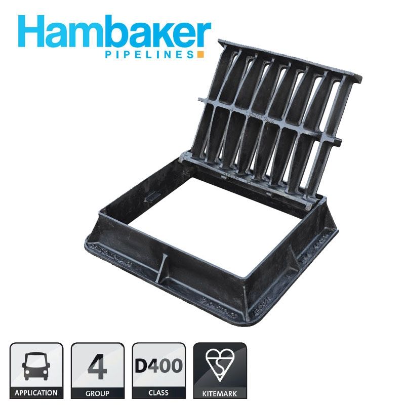 Hinged Cast Iron Gully Grid Cover 435L x 380W x 100H - D400 Loading ...
