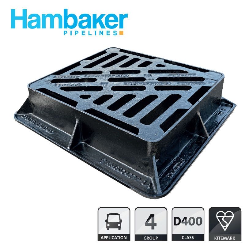 Cast Iron Gully Grid Tri-Cover 435L x 435W x 100H - D400 Loading ...