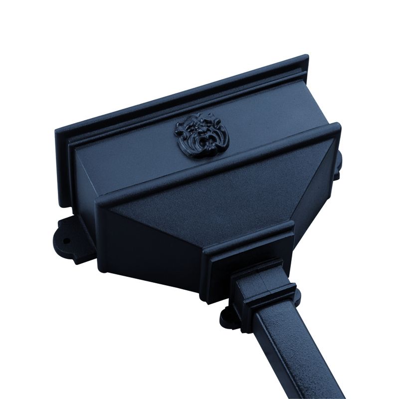 Cast Iron Style 65mm & 68mm Long Hopper Head with Gargoyle - Anthracite ...