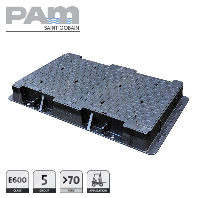 Cast Iron Manhole Cover and Frame 1210L x 685W x 150H - E600 Class ...