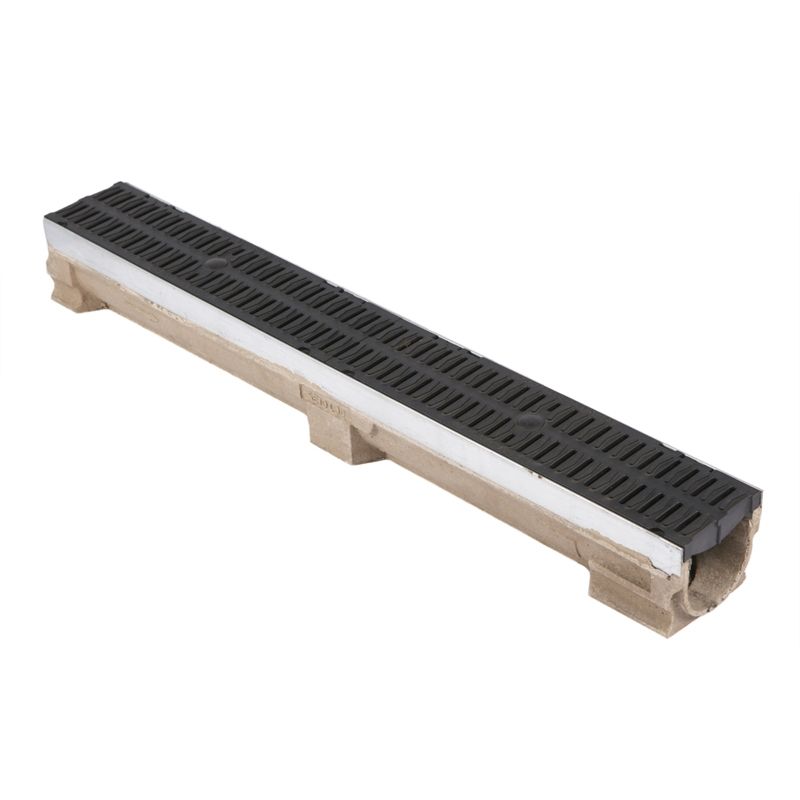 Channel Drain with Locking Grating 1000mm x 131mm x 127mm - B125 ...