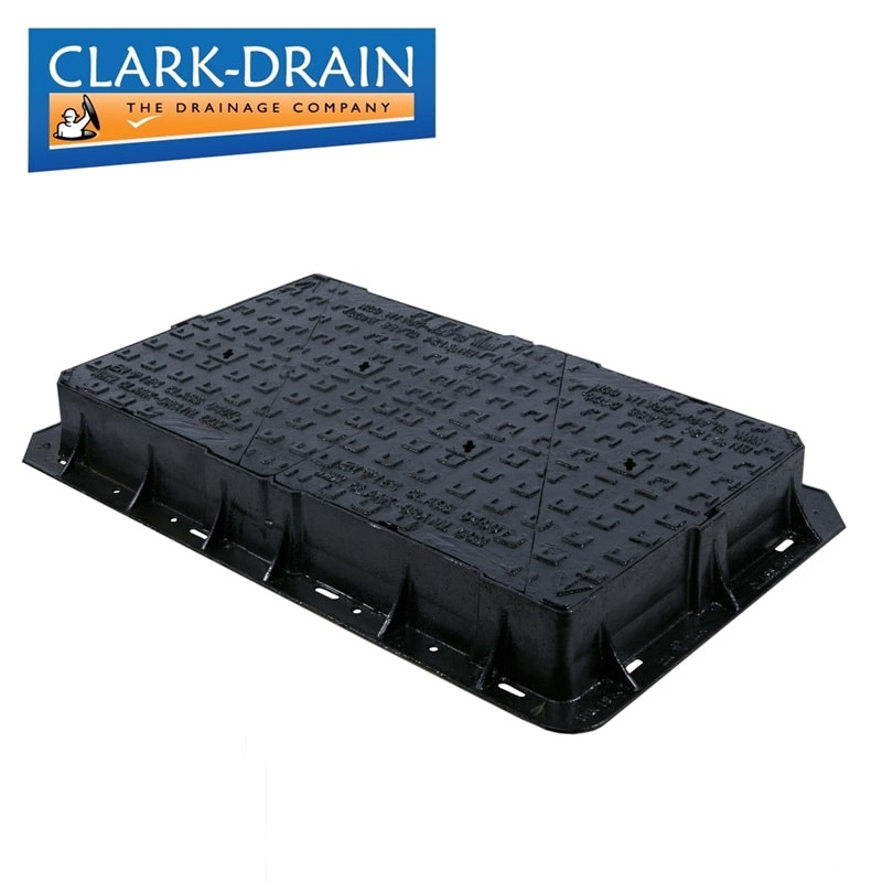 Clark Drain D400 Cast Iron Manhole Cover and Wide Frame 1200 x 675 x ...