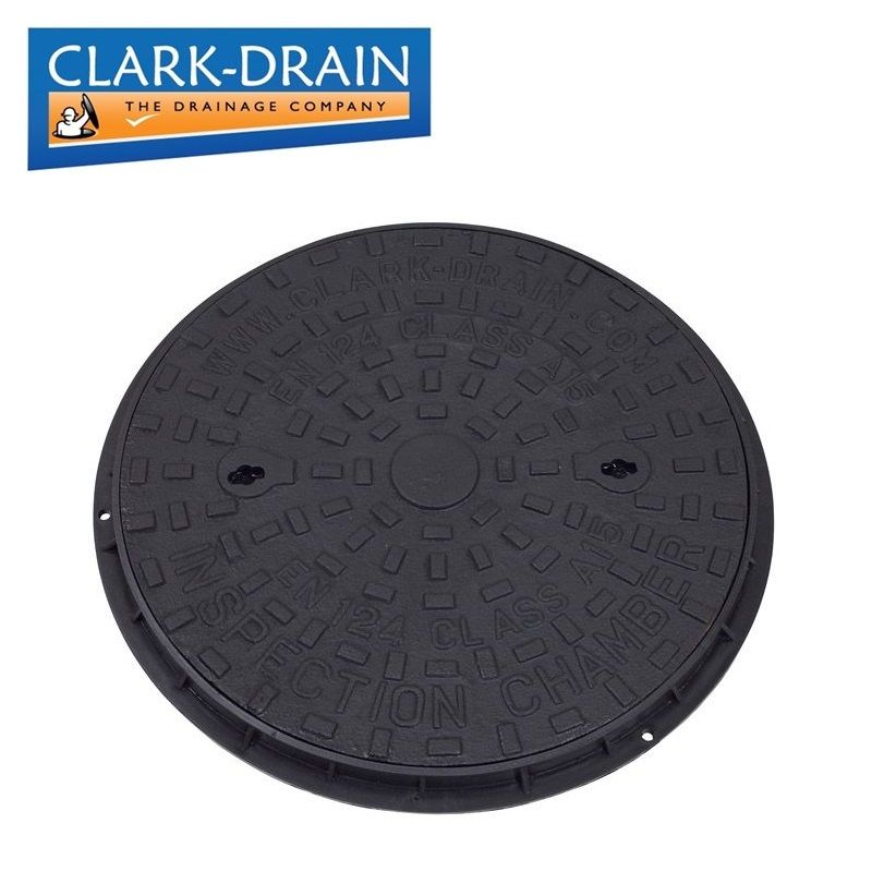 Clark Drain CD 1657 A15 Class Iron Manhole Cover and Frame 450mm Round ...