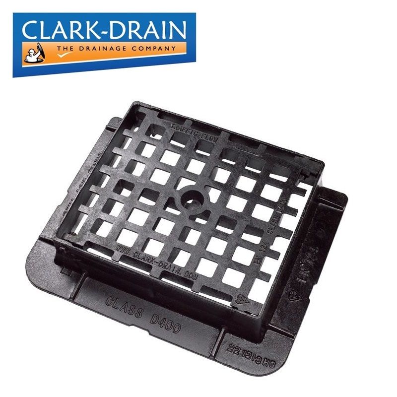 Clark Drain D400 Cast Iron Hinged Kerbside Gully Grid Cover 430 x 370 x ...
