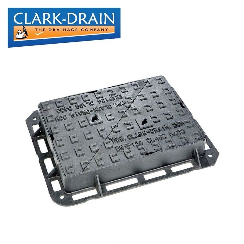 Clark Drain D400 Class Cast Iron Manhole Cover and Frame - 600 x 450 x ...
