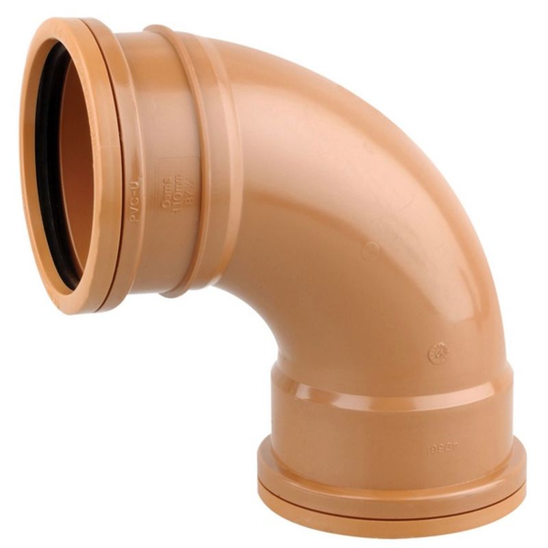 UltraRib 90 degree Double Socket Bend - 225mm | Drainage Superstore®