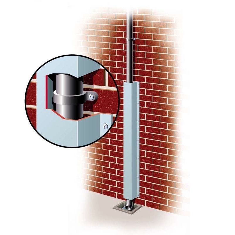 Galvanised Rainwater Downpipe Protector 150mm x 250mm x 100mm ...