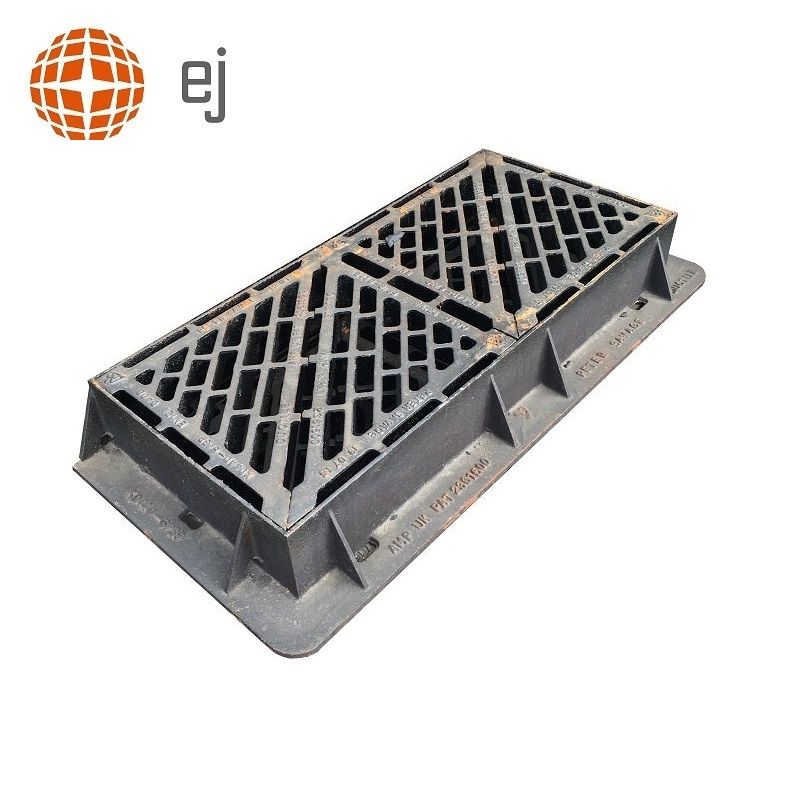 Cast Iron Double Triangular Gully Grating & Frame 1000 x 450mm - D400 ...