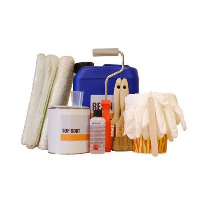 Fibreglass Roofing and Gutter Complete Kit with Tools - 2.5m2 ...
