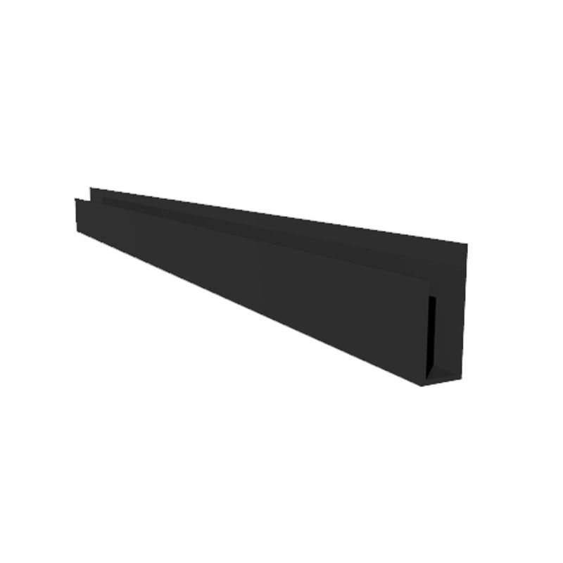 uPVC J Trim (Soffit Board Starter Trim) 5m - Black | Drainage Superstore®