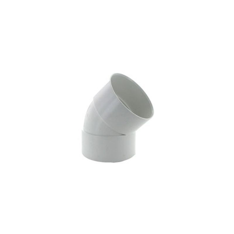 Hunter 110mm Plastic Soil Pipe 135dg Double Solvent Socket Bend - White ...